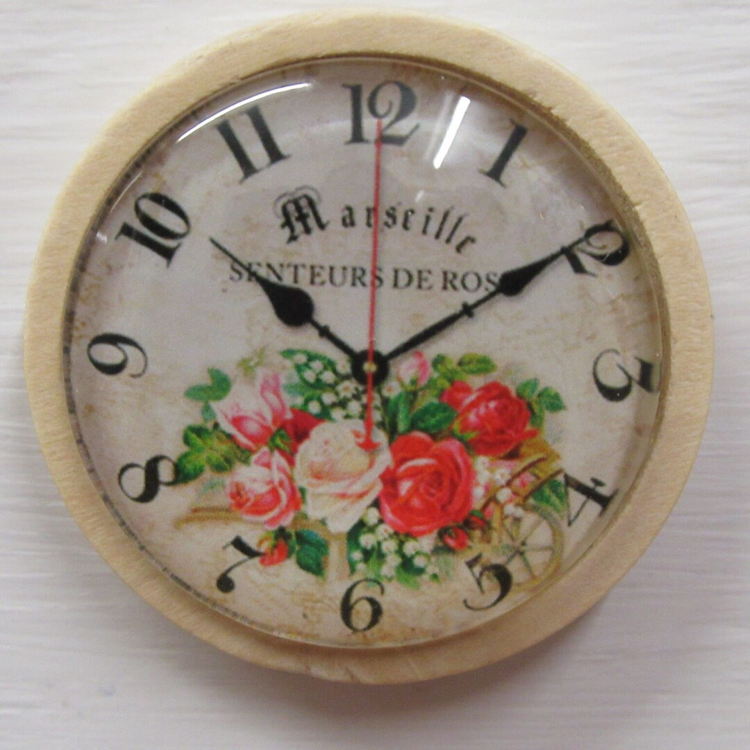 Dolls House Clock Marseille Senteurs de Rose 1:12 Scale Miniature Wall ...