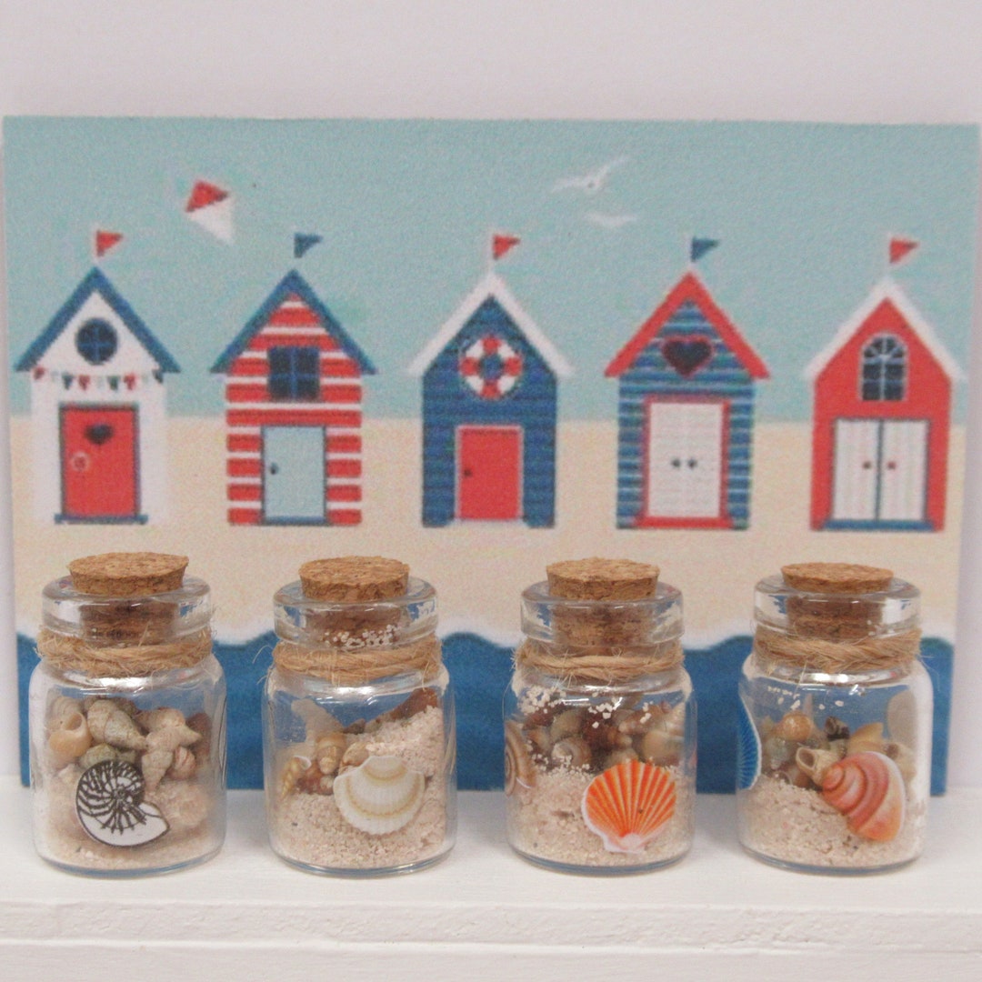Miniature Beach Theme Glass Jar With Sand and Tiny Shells - Etsy