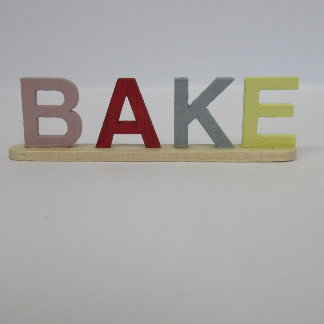 Dolls House Bake Word Hand Painted Letters on a Wooden Stand - Etsy