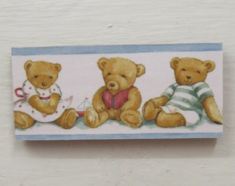 Dollhouse Miniature, Teddy Bear Sign, Toy Shop Picture, Nursery Print ...