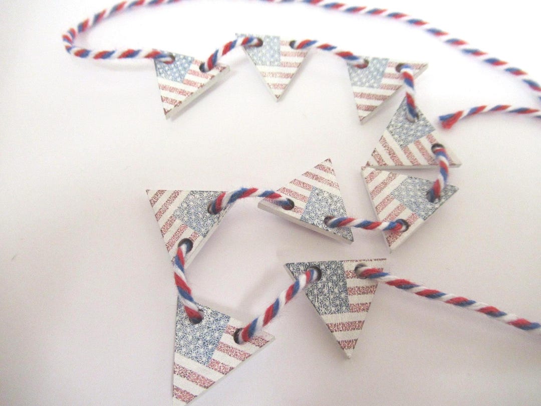Dolls House Bunting USA Flag Pennant Garland Miniature 4th July ...