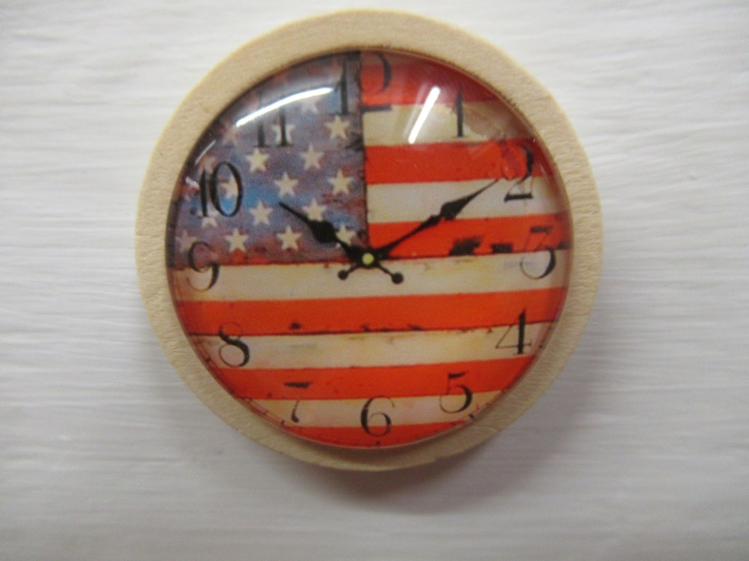1:12 Scale Clock Vintage USA Flag Theme Miniature Wall Decor - Etsy