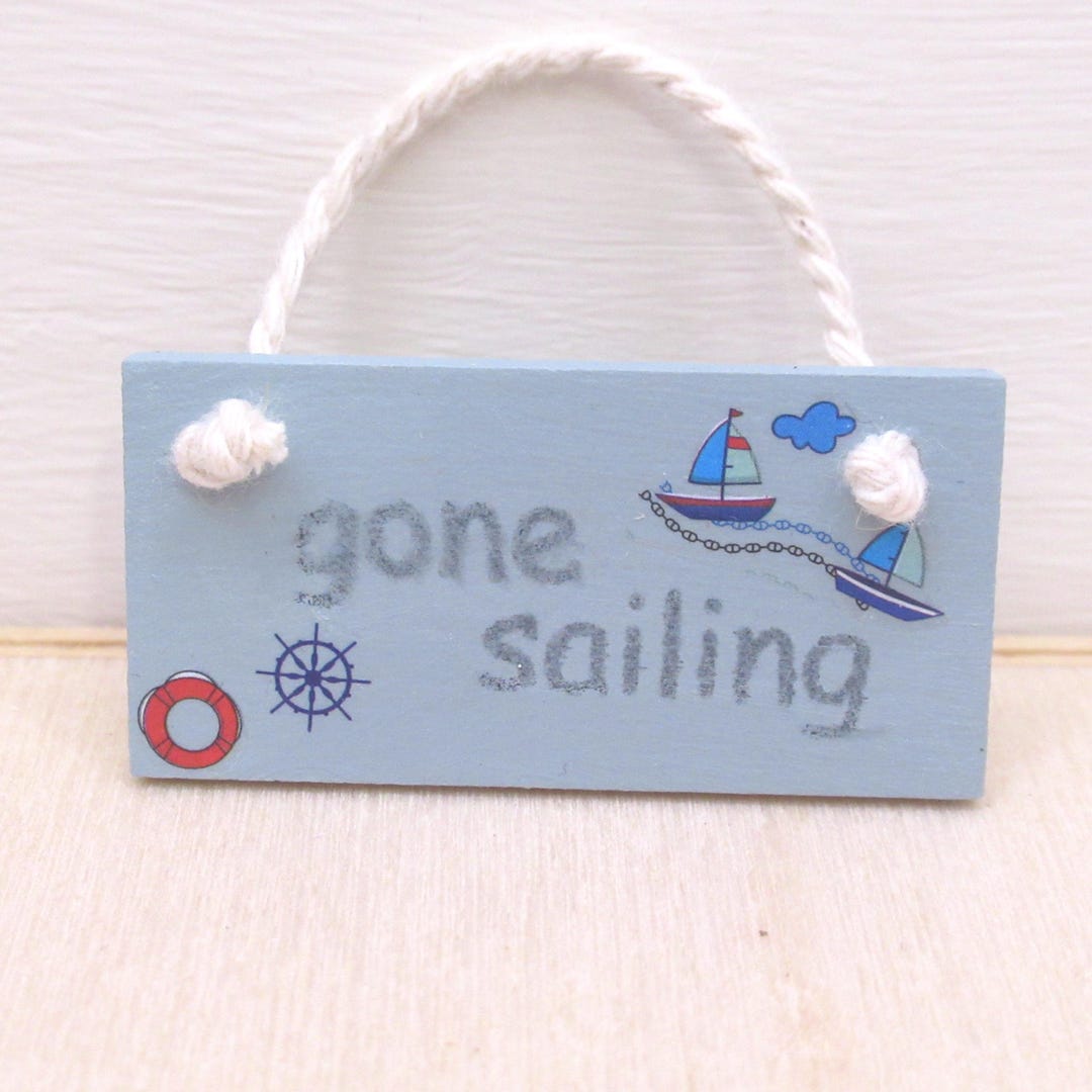 Dolls House Beach Sign Gone Sailing Hanging Notice 1:12th Scale ...