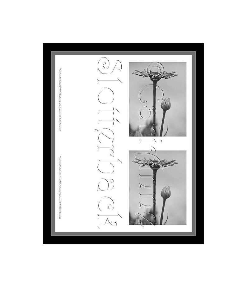 Printable B&W Heart Greeting Note Cards Flower Photography, Black and ...