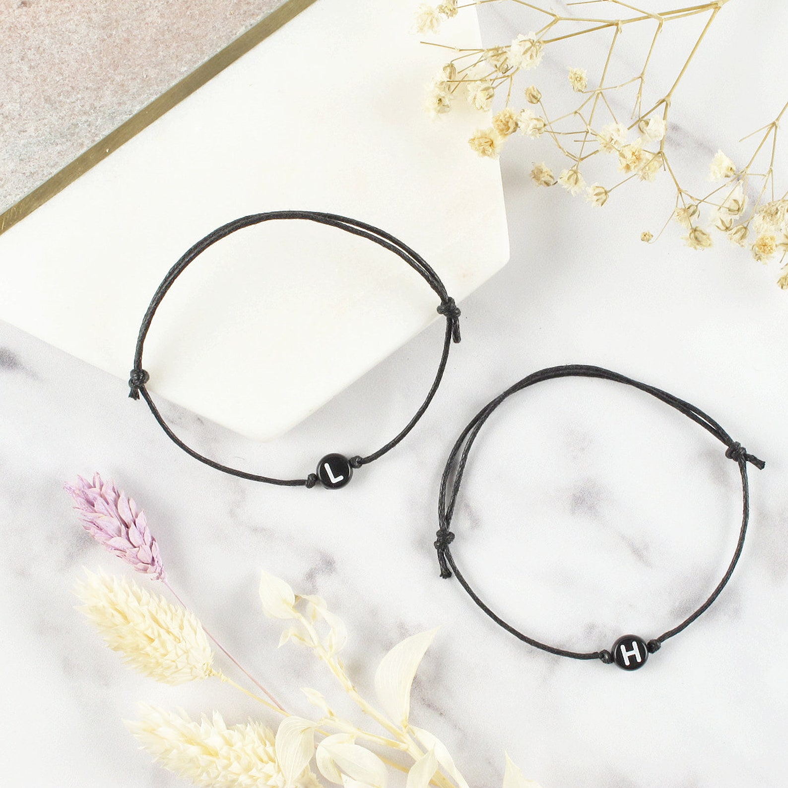 Initial Letter Bracelets Pinky Promise Wish Bracelets Letter - Etsy