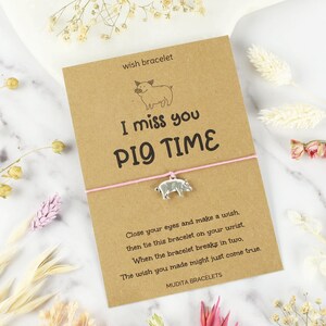 I Miss You Pig Time, Pig Wish Bracelet, Friendship Bracelet, Pig ...