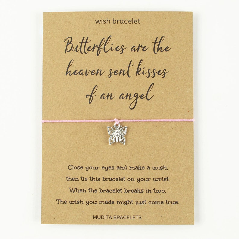 Butterfly Kisses Wish Bracelet Friendship Bracelet Sympathy - Etsy