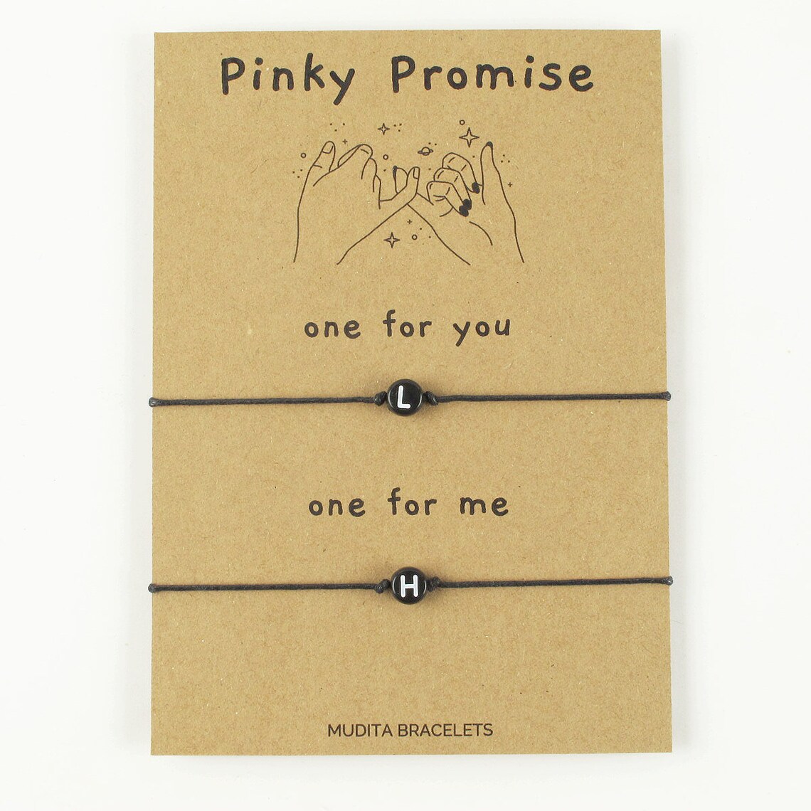 Initial Letter Bracelets Pinky Promise Wish Bracelets Letter - Etsy