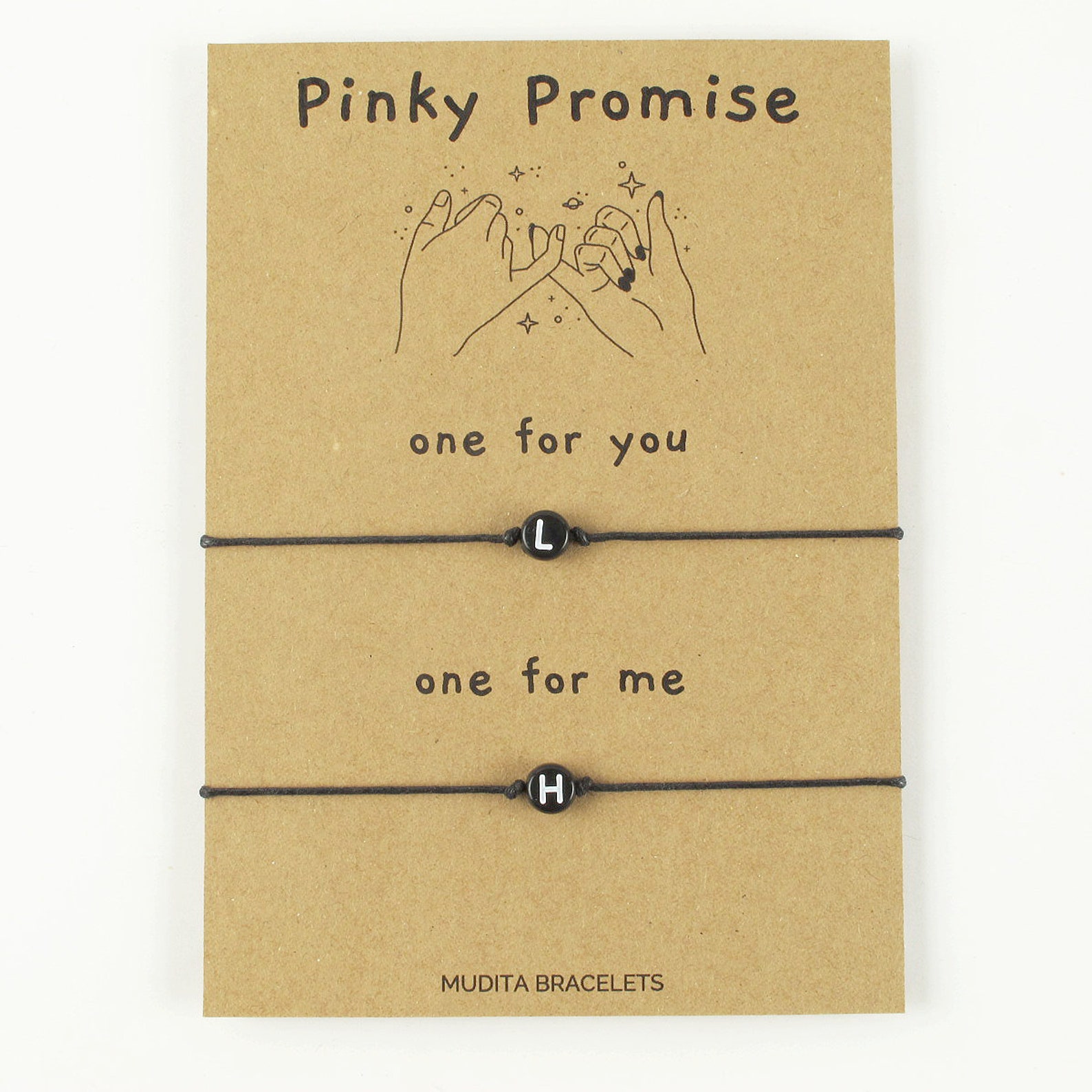 Initial Letter Bracelets Pinky Promise Wish Bracelets Letter - Etsy