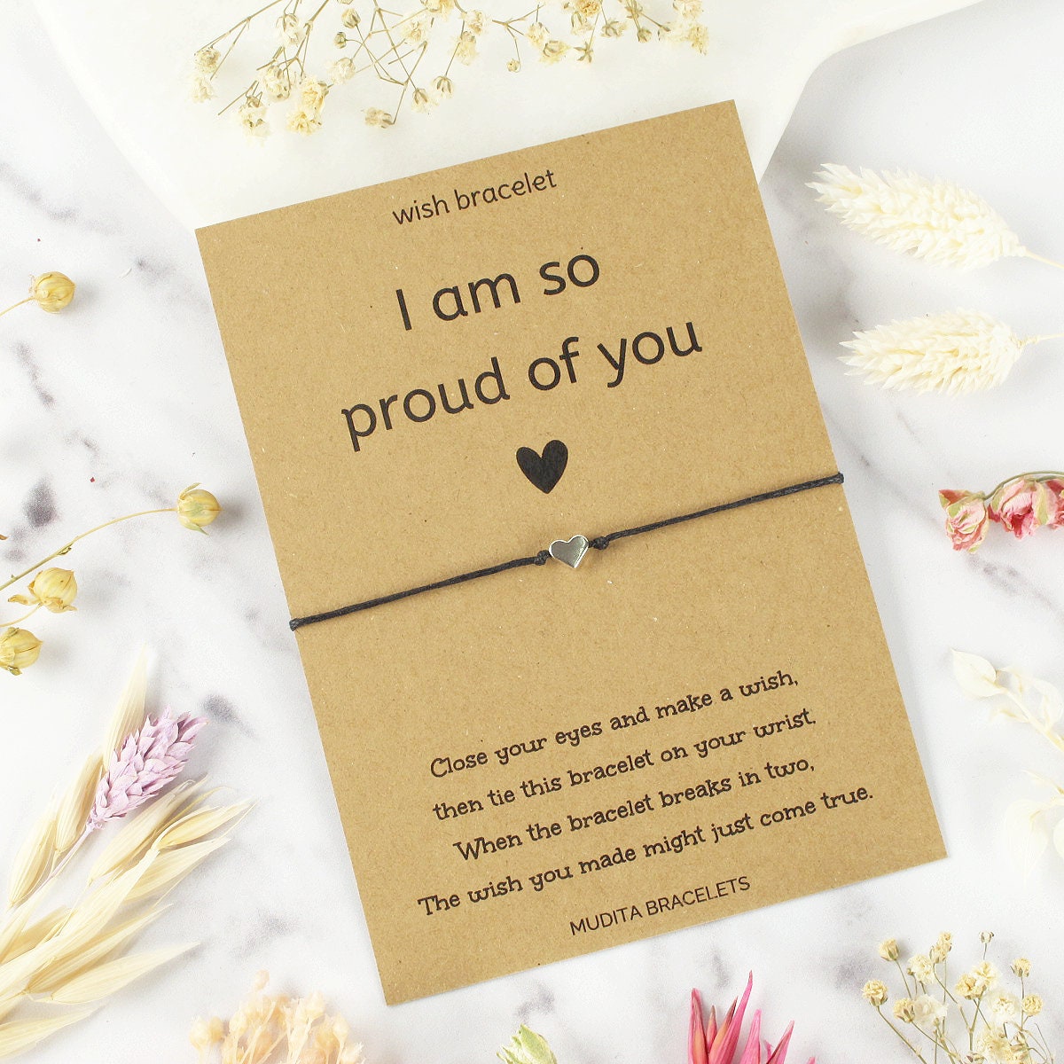 So Proud of You Heart Wish Bracelet Friendship Bracelet - Etsy UK