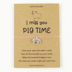 I Miss You Pig Time, Pig Wish Bracelet, Friendship Bracelet, Pig ...