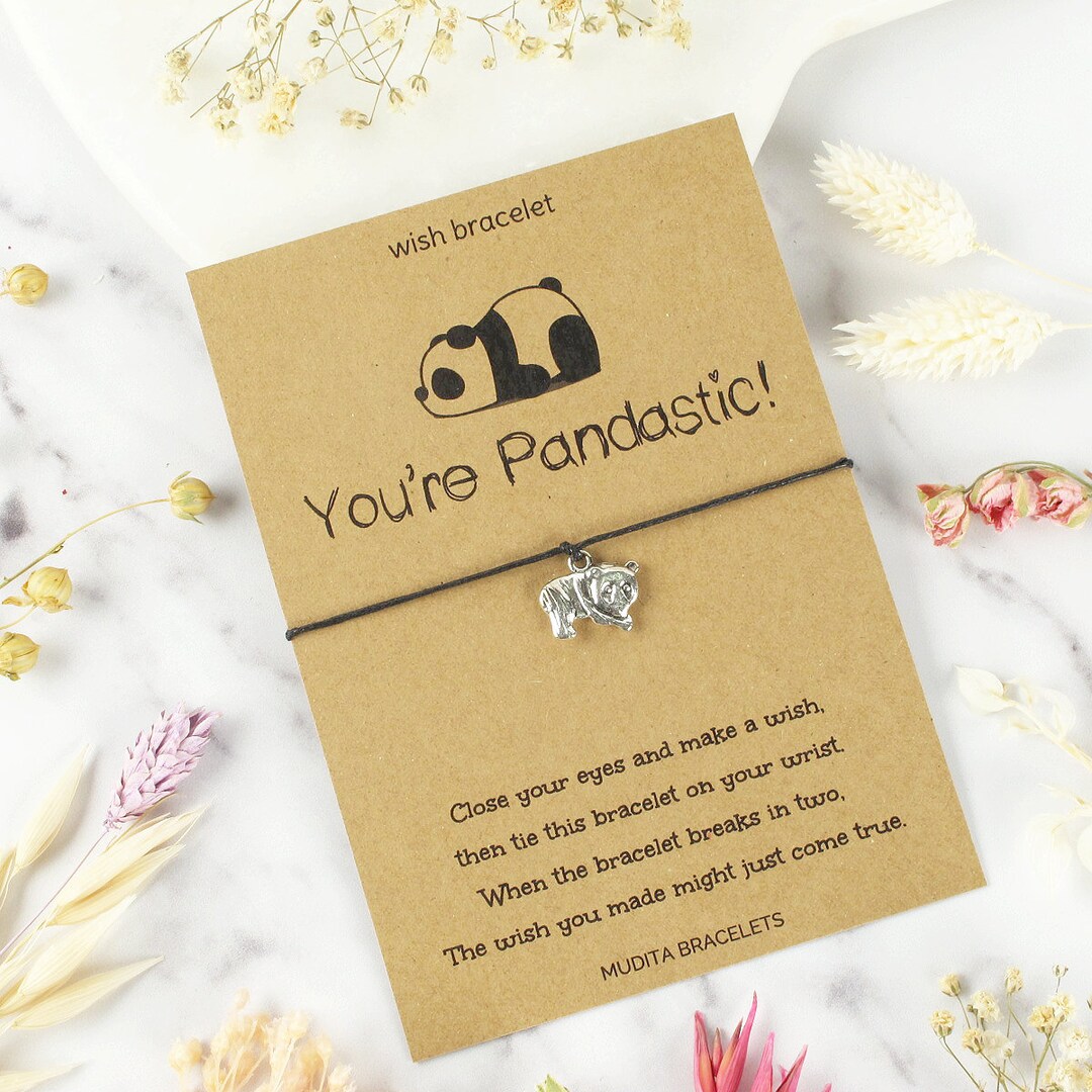 Panda Wish Bracelet, Friendship Bracelet, Animal Bracelet, Cord ...