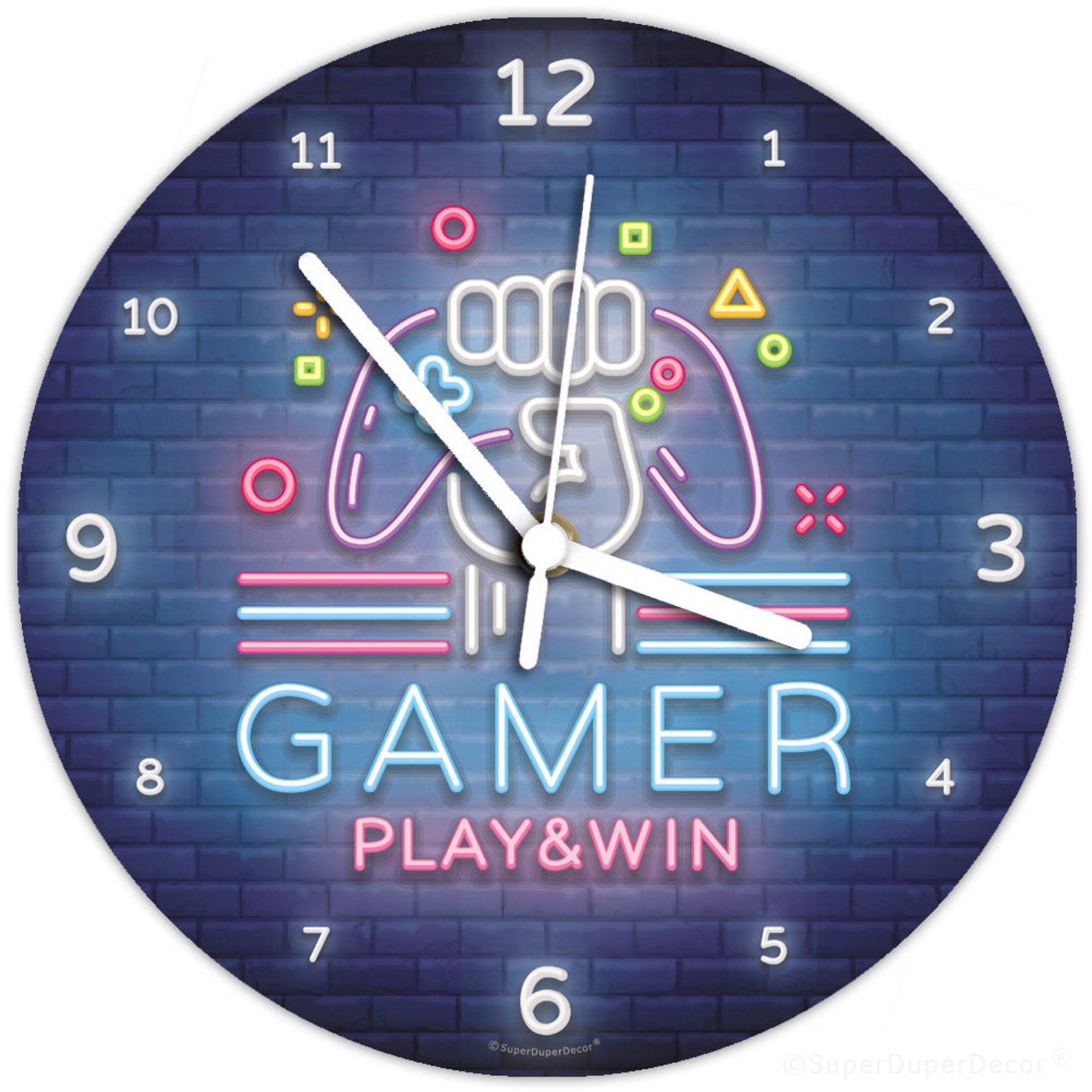 VIDEO GAMER CLOCK Neon Style Childrens Boys Girls Bedroom - Etsy