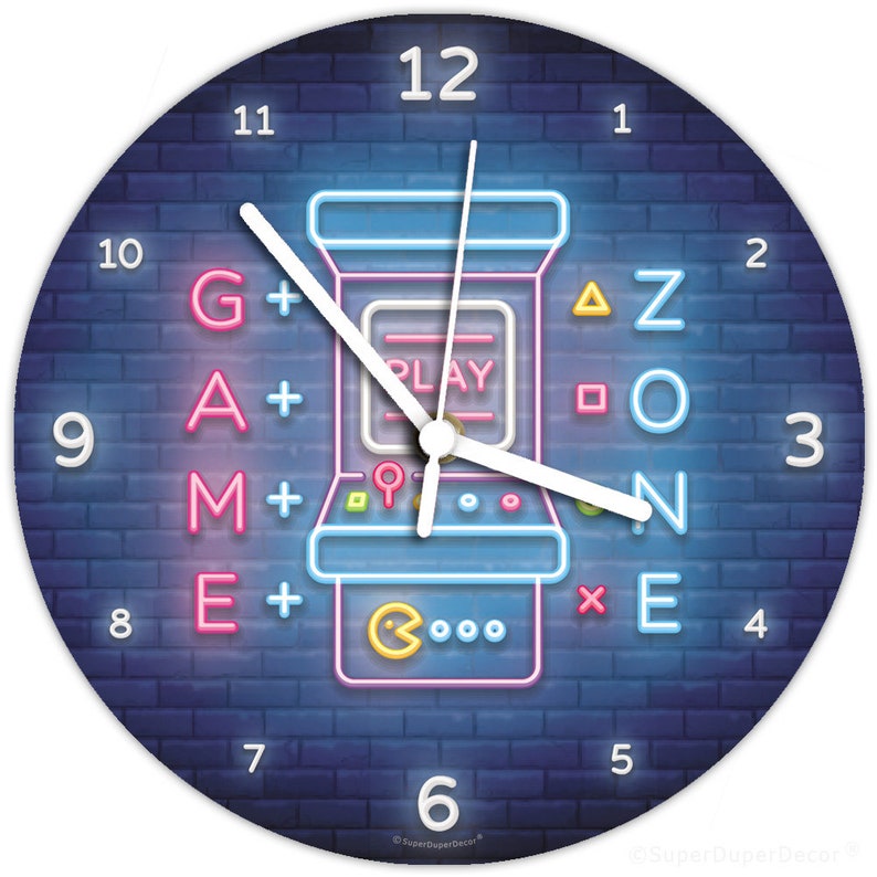 VIDEO GAMER CLOCK Neon Style Childrens Boys Girls Bedroom - Etsy