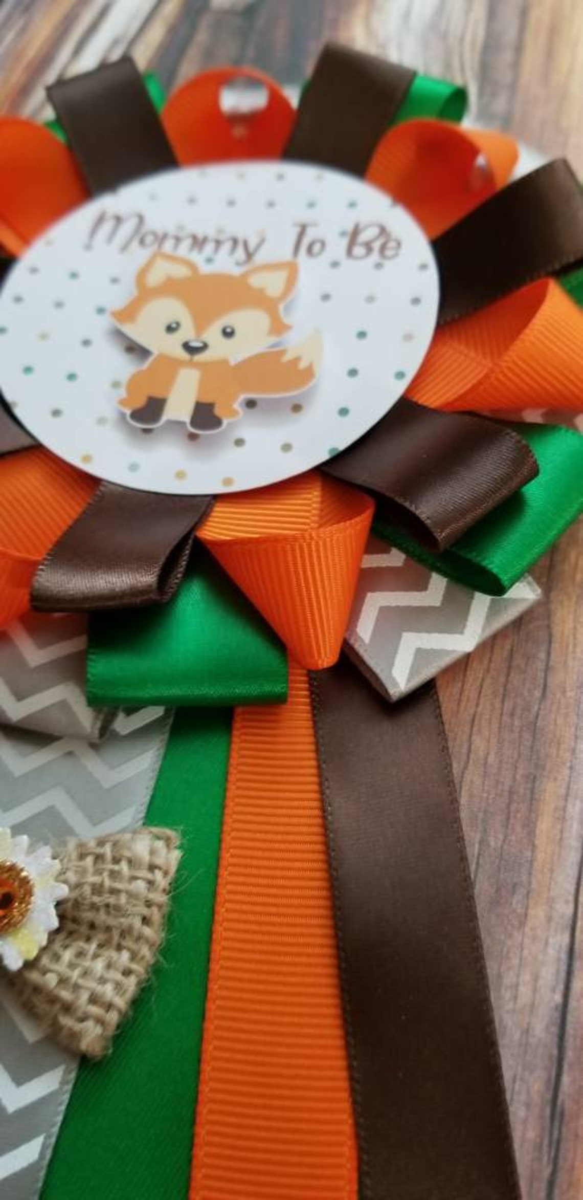 Fox Baby Shower Corsage/woodland Critters/woodland Baby Shower - Etsy