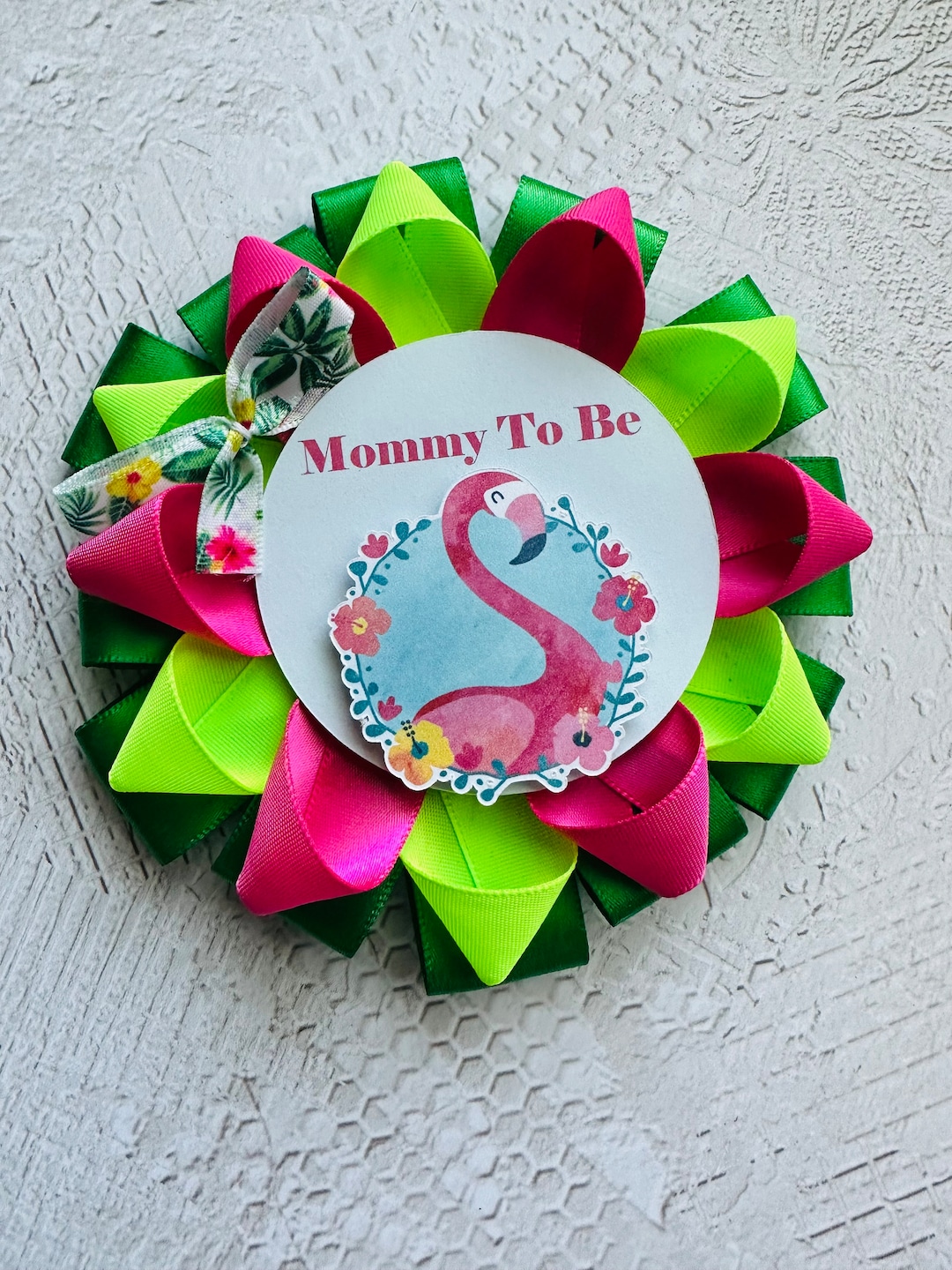 Tropical Flamingo Theme Baby Shower Corsage - Etsy