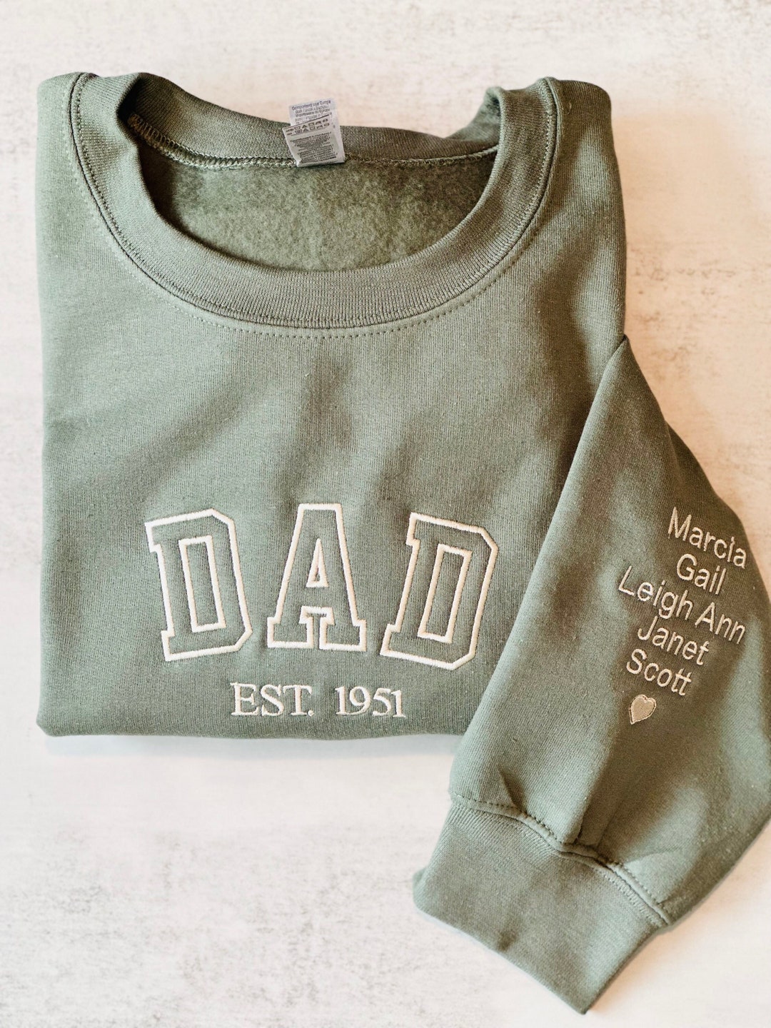 Personalized Embroidered Dad Sweatshirt With Kids Names on Sleeve Gift ...