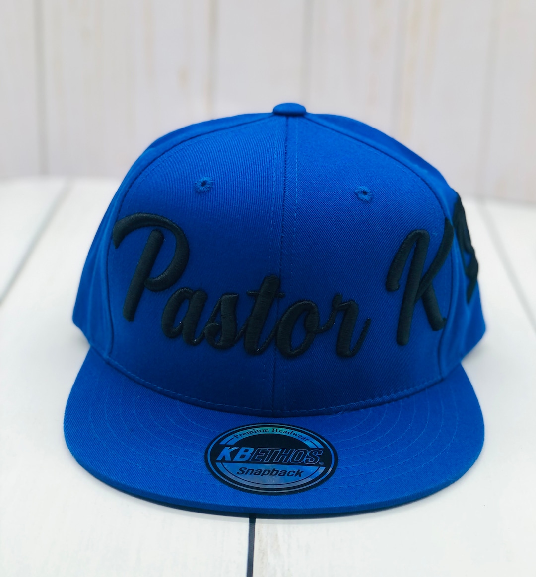 Pastor 3D Puff Embroidered Flat Brim Hat, Personalized Embroidered 3D ...