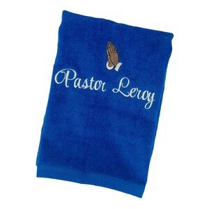 Personalized Embroidered Pastors Towels With Praying Hands, Clergy ...
