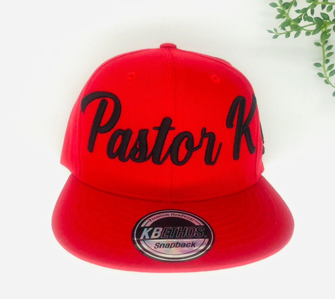 Pastor 3D Puff Embroidered Flat Brim Hat, Personalized Embroidered 3D ...