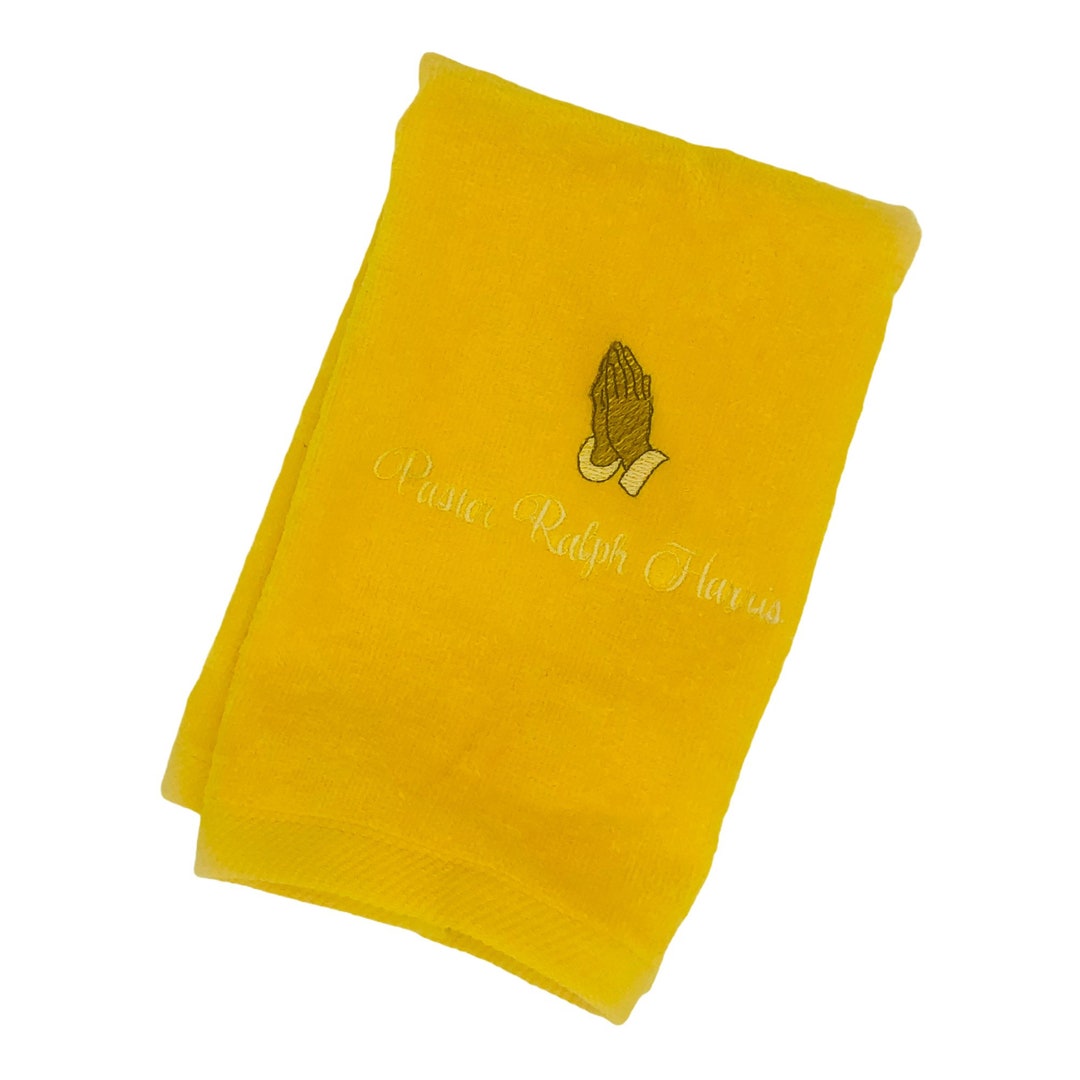 Personalized Embroidered Pastors Towels With Praying Hands, Clergy ...
