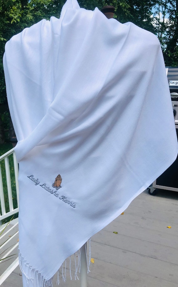 Church Scarf Embroidered With Praying Hands and Personalized - Etsy