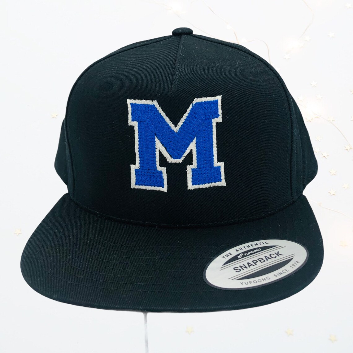 Personalized 3D Initial Puff Chainstitch Embroidery Flat Brim Cap ...