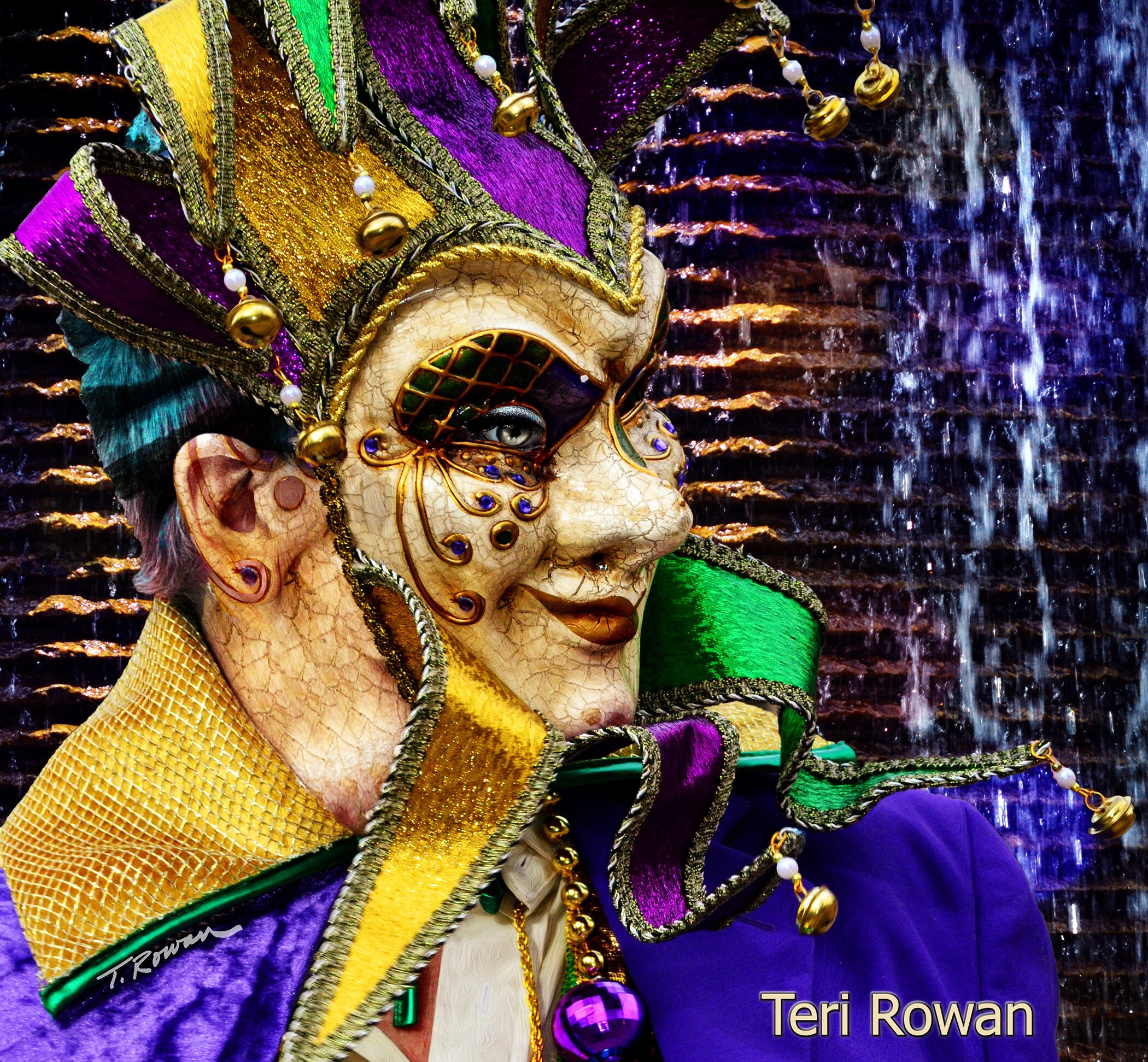 Colorful Court Jester Joker Fool Mardi Gras Mask Carnivale Dark Gothic ...