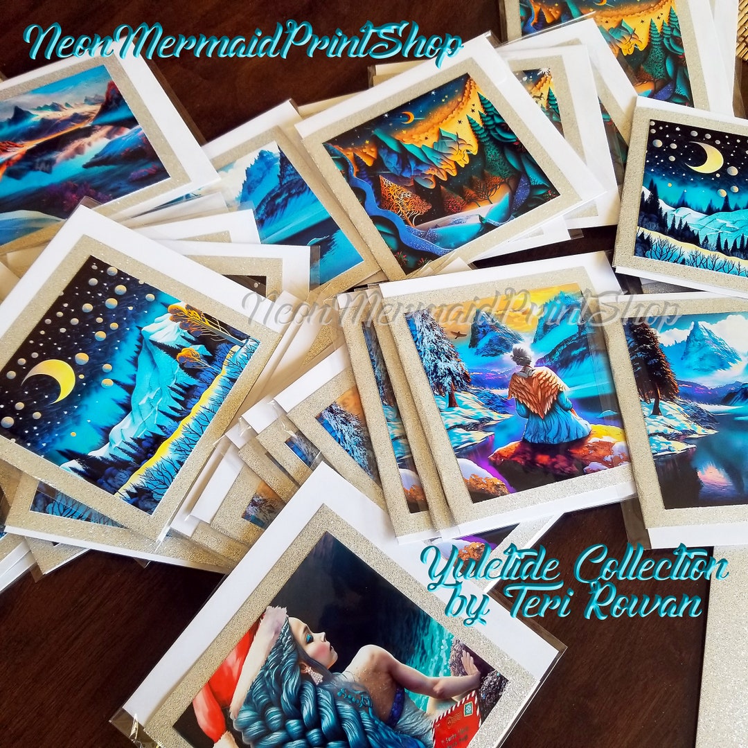 Elf Cards Angel Card Assorted Cards With Glitter Fairycore Card ...