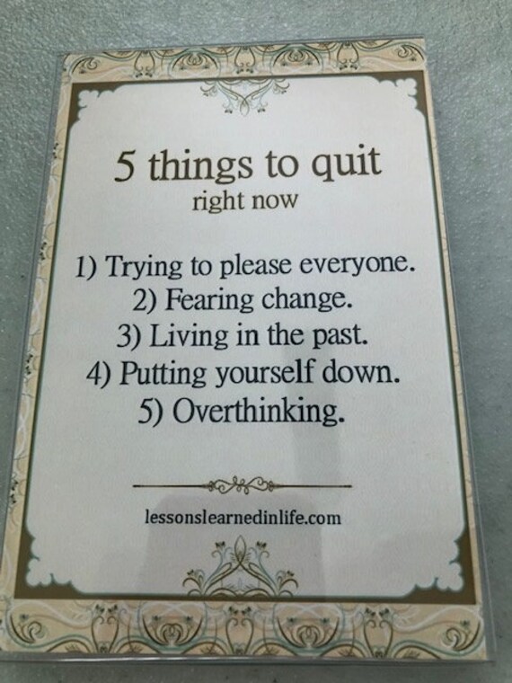 5 Things to Quit Right Now in 4X6 Acrylic Magnetic Frame - Etsy