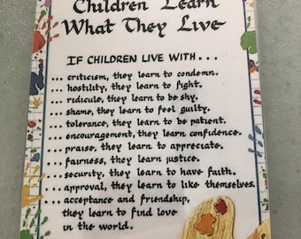 Children Learn What They Live Calligraphy & Watercolor Print - Etsy