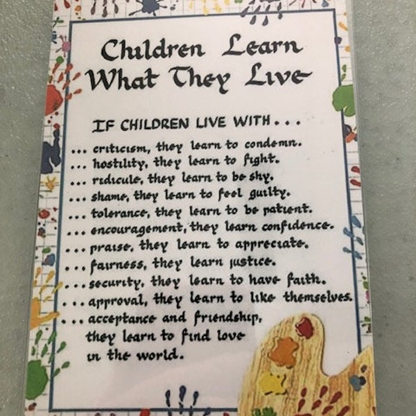 Children Learn What They Live Plaque - Etsy