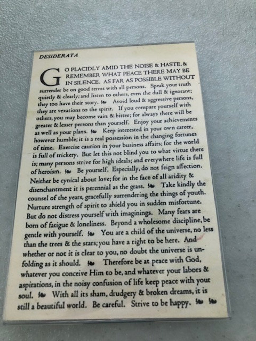 Desiderata Print in 4X6 Acrylic Magnetic Frame - Etsy