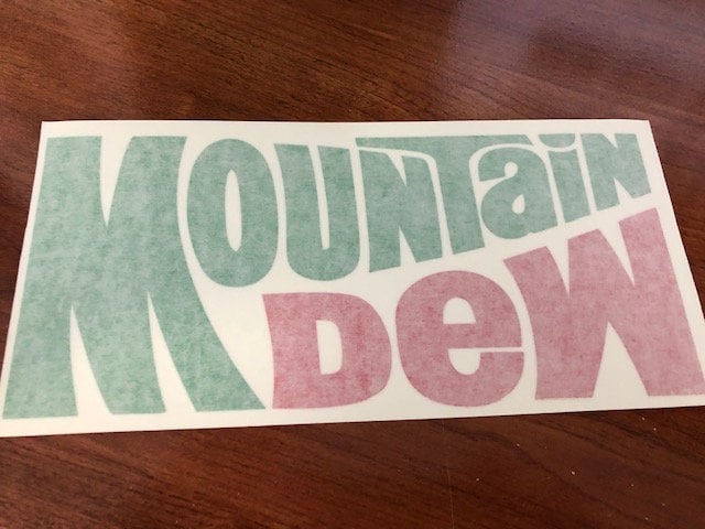 Mountain Dew vinyl sticker in red & green - Etsy.de