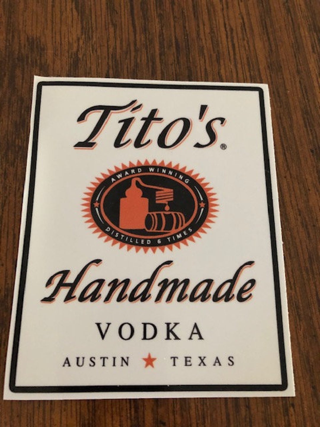 Tito's Handmade Vodka Vinyl Sticker - Etsy