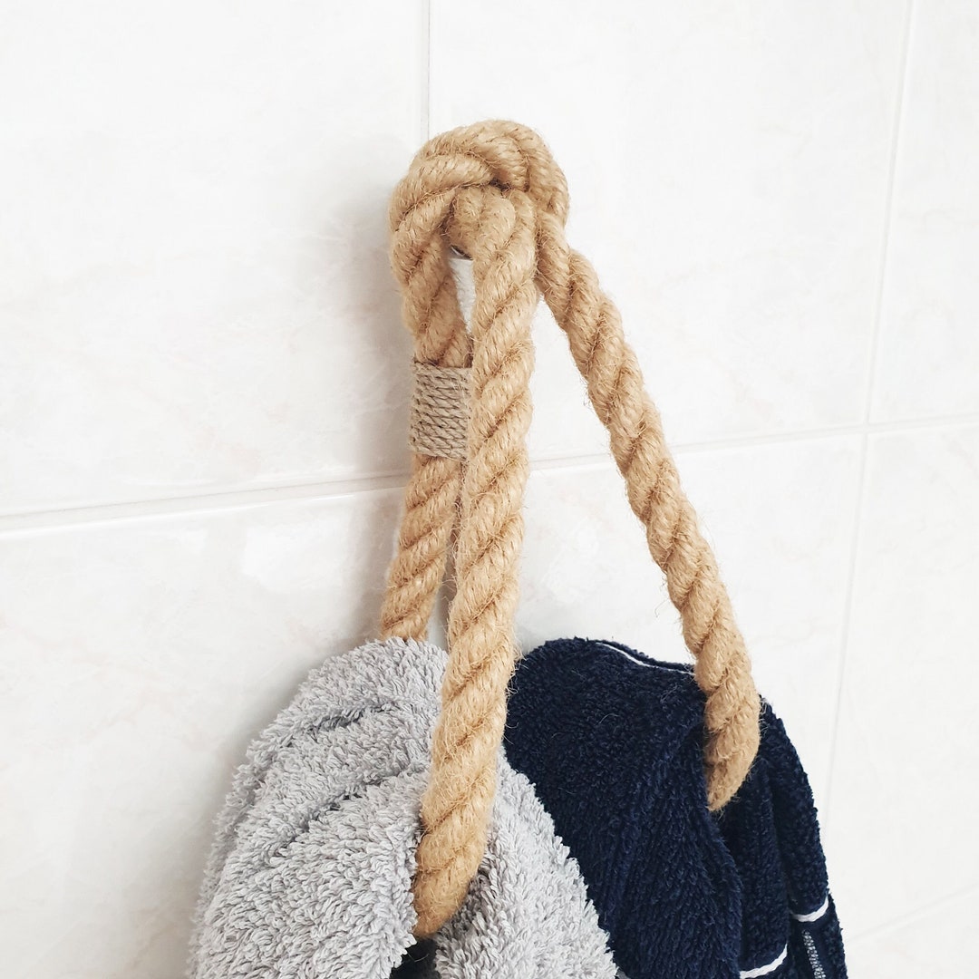 Handtuchhalter, Badetuchhalter aus 100% Natur-Jute Seil mit ...