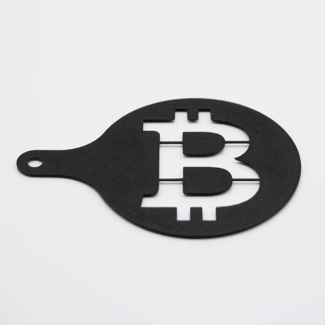 Bitcoin Logo Coffee Stencil Made of Bioplastic | Bitcoin Coffee Stencil ...