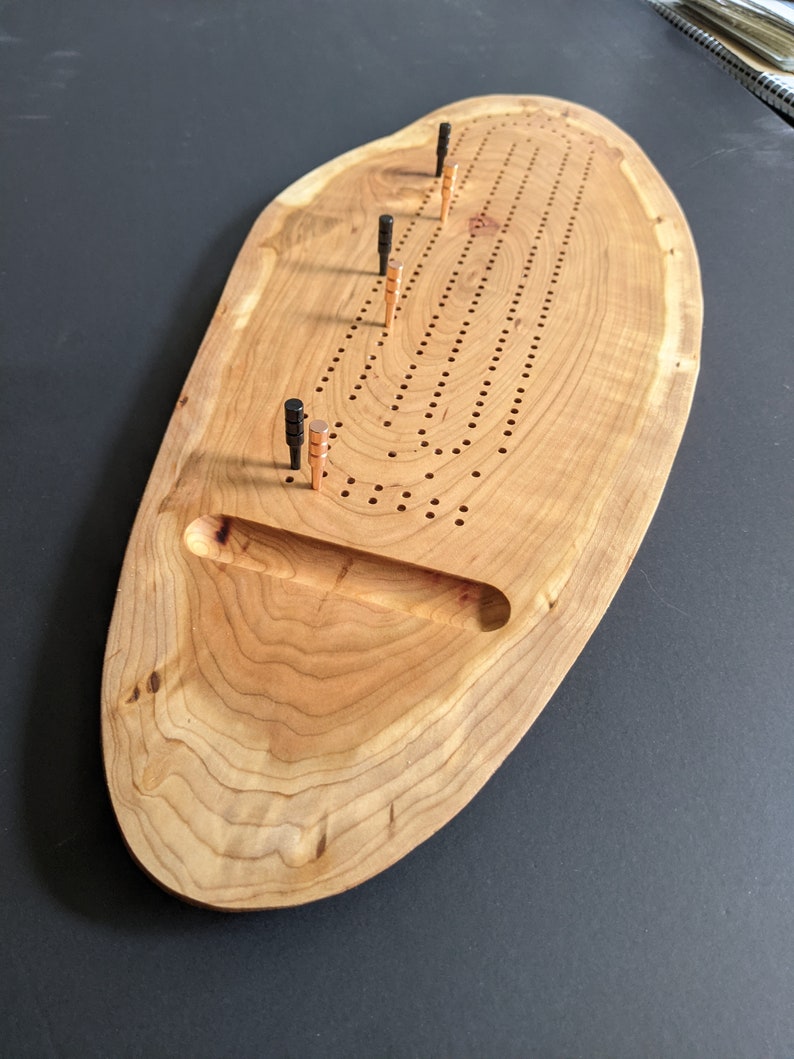 Cribbage Board Live Edge Cherry - Etsy