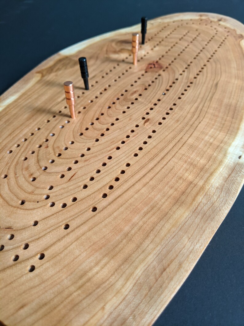 Cribbage Board Live Edge Cherry - Etsy