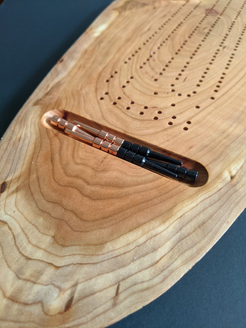Cribbage Board Live Edge Cherry - Etsy