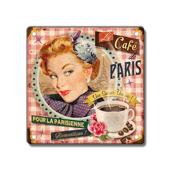 French Vintage Style Metal Sign Old Advertisement Le Cafe - Etsy UK