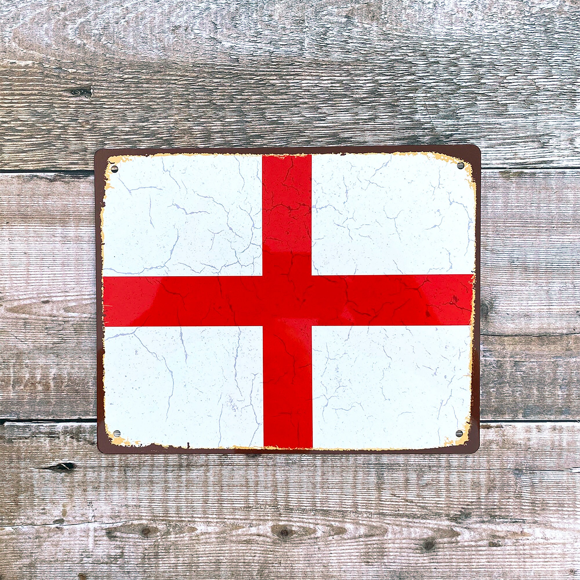 England Flag Vintage Style Metal Sign, Aged 250 X 200 Mm, Euros ...