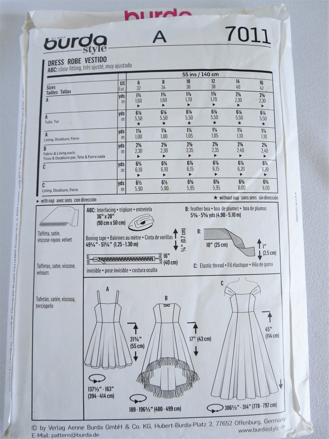 Wedding Dress Pattern Evening Dress Pattern Burda Dress - Etsy