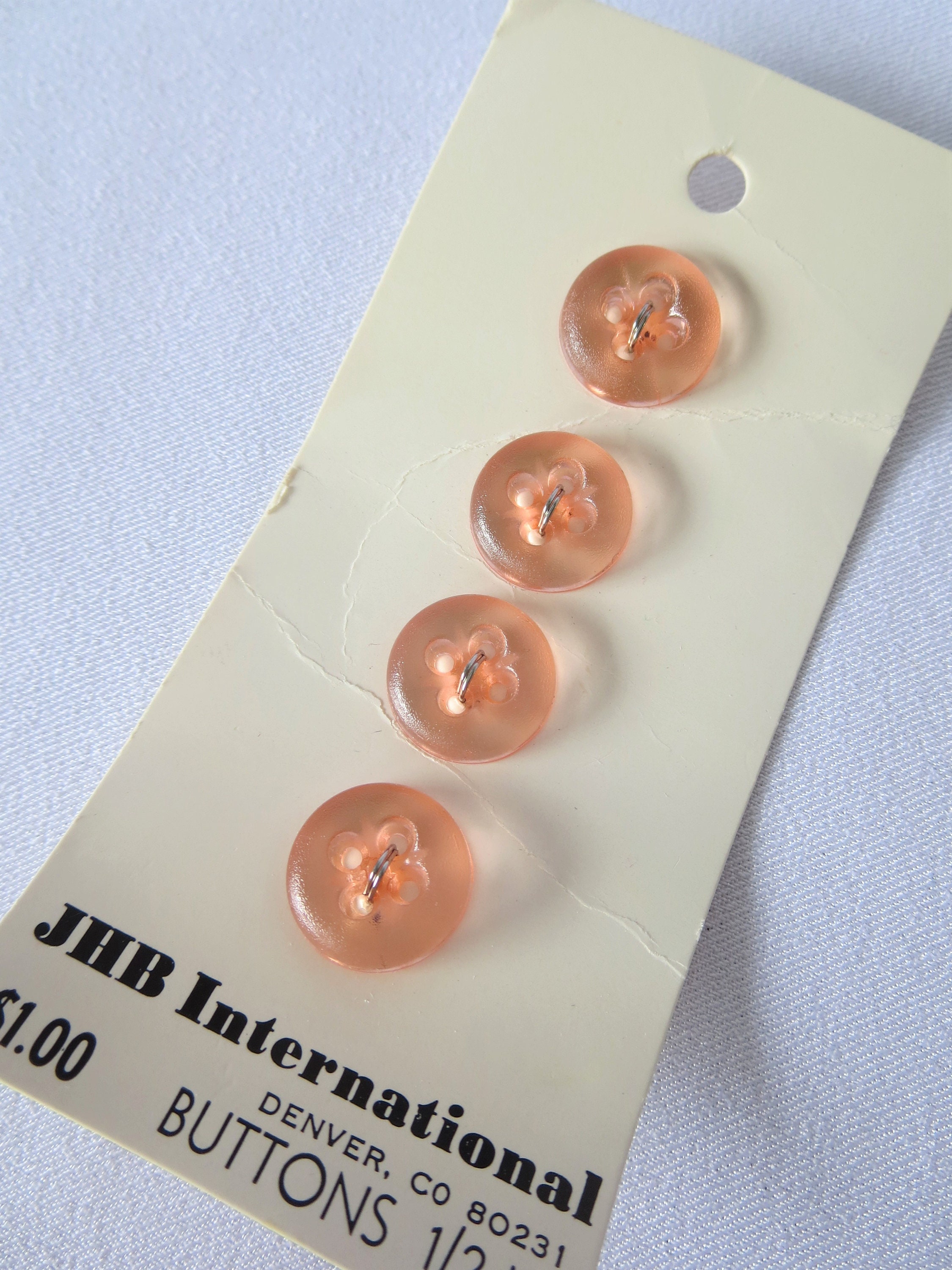 Peach Buttons Vintage Buttons Buttons Button Card Pink | Etsy