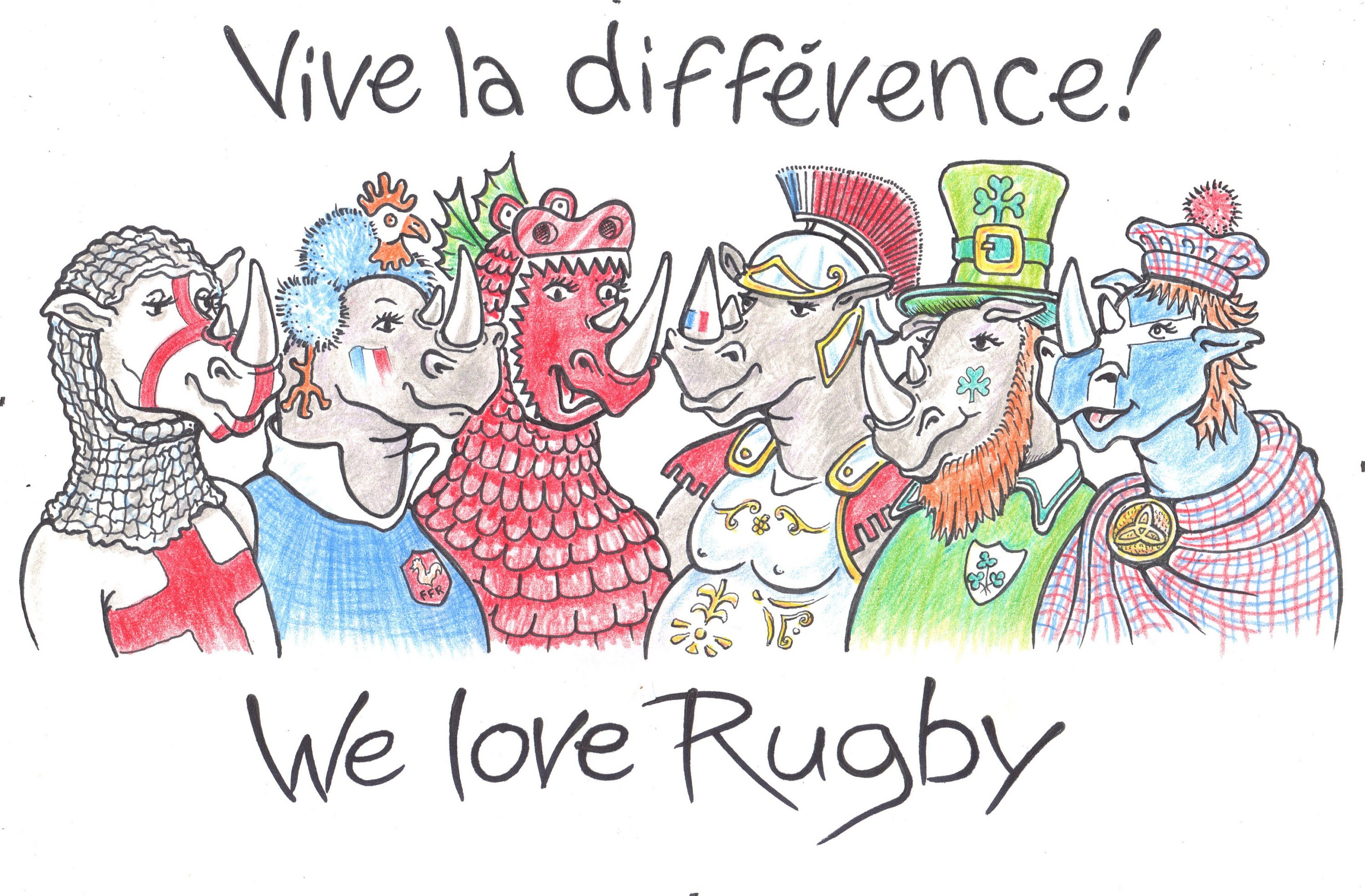 We Love Rugby Cartoon. Signed by Artist Limited Edition Print, Rugby ...