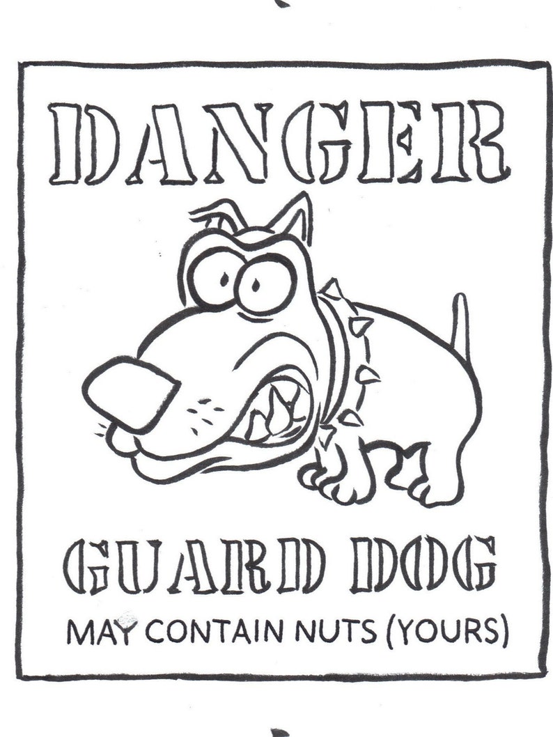 Guard Dog Cartoon, Signed by Artist Limited Edition Print, Man Cave ...