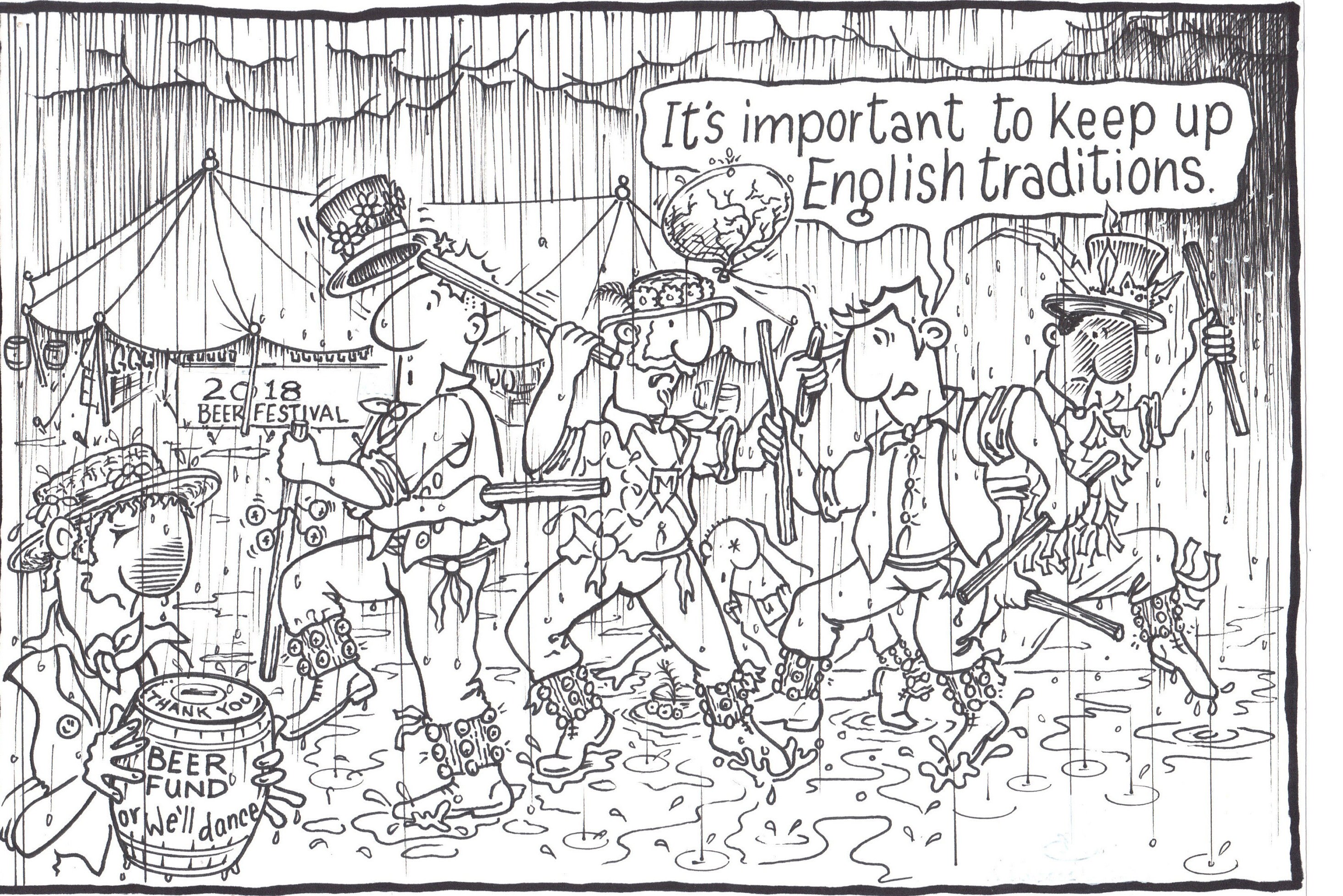 Morris Dancing Cartoon,signed by Artist Limited Edition Print, English ...