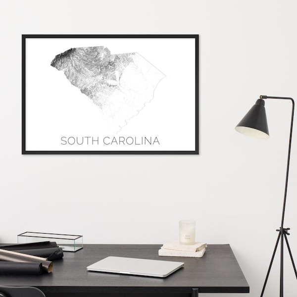 South Carolina Topographic Wall Art - Etsy