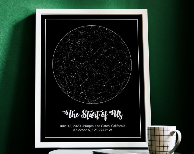 Custom Star Map, Realistic Night Sky Map, Custom Star Poster ...