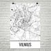 Vilnius Map Vilnius Art Vilnius Print Vilnius Lithuania | Etsy